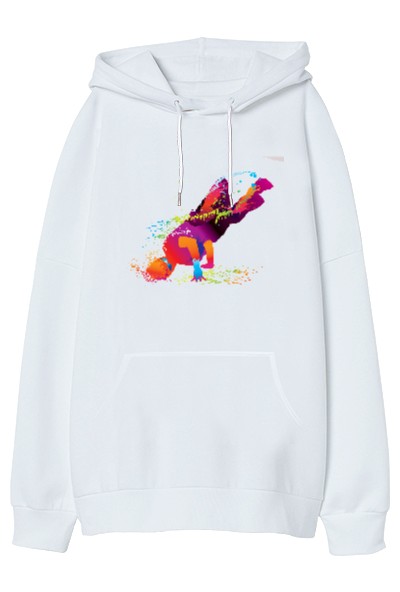Breakdance Tasarım Baskılı Oversize Unisex Kapüşonlu Sweatshirt Breakdance Tasarım Baskılı Oversize Unisex Kapüşonlu Sweatshirt