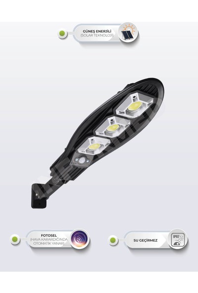 Informed Güneş Enerjili Solar 90 W Yüksek Işık Harekete Duyarlı Sokak Armatürü