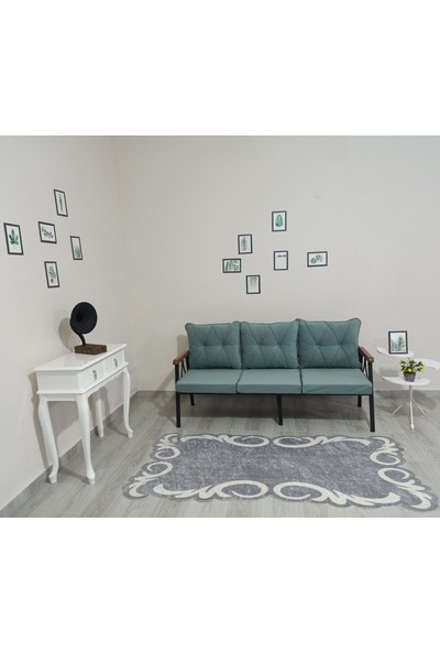 Ufuk Home Eylem Balkon Bahçe Mobilyası Üçlü Su Yeşili Koltuk Ufuk Home Eylem Balkon Bahçe Mobilyası Üçlü Su Yeşili Koltuk
