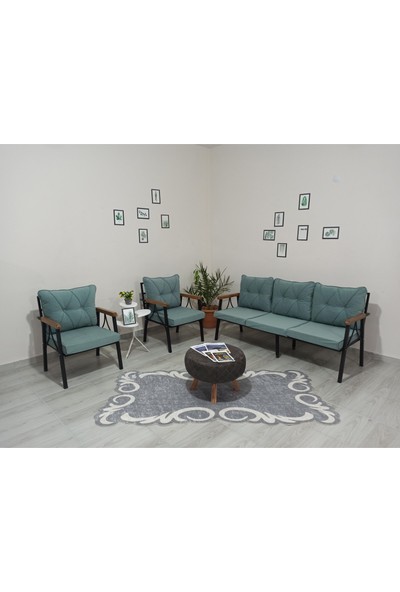 Ufuk Home Eylem Balkon Bahçe Mobilyası 3 1 1 Su Yeşili Takım Ufuk Home Eylem Balkon Bahçe Mobilyası 3 1 1 Su Yeşili Takım