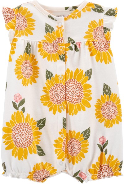 Carter's Ayçiçeği Desenli Çıtçıtlı Kız Bebek Romper Tulum Carter's Ayçiçeği Desenli Çıtçıtlı Kız Bebek Romper Tulum