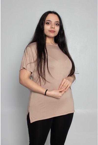 Truva Xxl Büyük Beden Kadın Giyim V Yaka Tshirt Renkli BZ703 Truva Xxl Büyük Beden Kadın Giyim V Yaka Tshirt Renkli BZ703