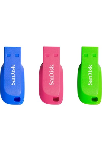 Sandisk Cruzer Blade 3 Adet 32 GB Renkli Sandisk Cruzer Blade 3 Adet 32 GB Renkli