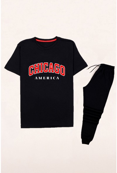 Trendypassion Chiago America Baskılı Eşofman Takımı Trendypassion Chiago America Baskılı Eşofman Takımı