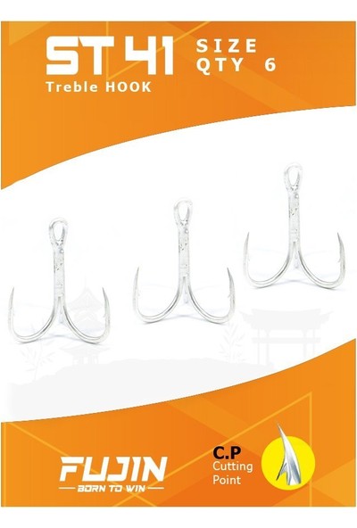 Fujin ST41 Üçlü Maket Balık Iğnesi Nickel Fujin ST41 Üçlü Maket Balık Iğnesi Nickel