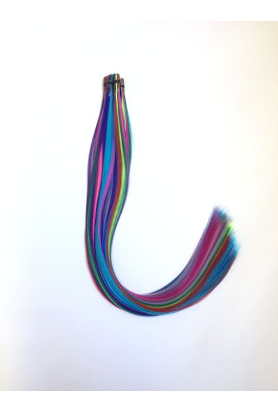 Kadına Dair Karışık Renkli Kaynaklık Saç 50 cm Takım Aparatı ve Boncuğu Krks-20