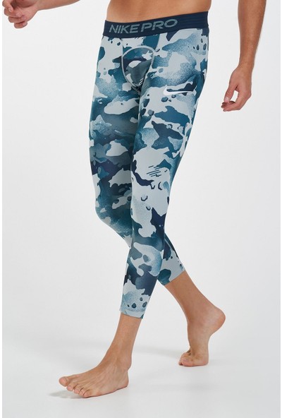 Nike Pro Men's Dri Fit Camo 3/4 Tights Yeşil Erkek Taytı