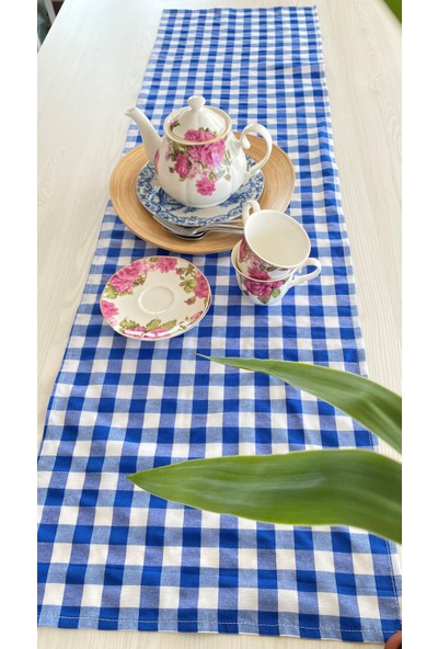 White Alamode Pötikare Saks Mavisi Runner 40X140CM