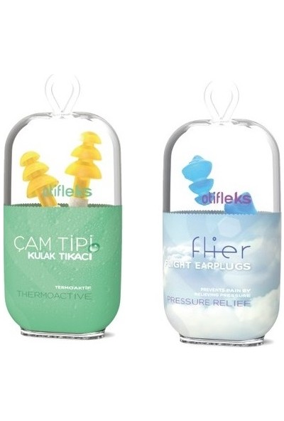 Otifleks Thermo-Aktif Çam Tipi Kulak Tıkacı M + Basınç Dengeleyici Uçak Tıkacı L Otifleks Thermo-Aktif Çam Tipi Kulak Tıkacı M + Basınç Dengeleyici Uçak Tıkacı L