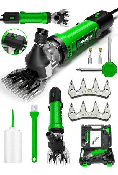 Graizer Alman 3600 W Devir Ayarli Bakir Sargili Çelik Şanzuman Koyun Keçi Kirkma Makinesi + 2 Adet Üst Bıçak Graizer Alman 3600 W Devir Ayarli Bakir Sargili Çelik Şanzuman Koyun Keçi Kirkma Makinesi + 2 Adet Üst Bıçak