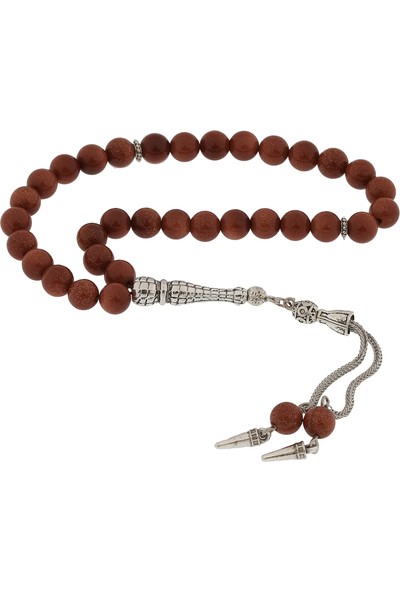 ​doğaltaş Metal Püsküllü Kahverengi Yıldız Taşı Tesbih