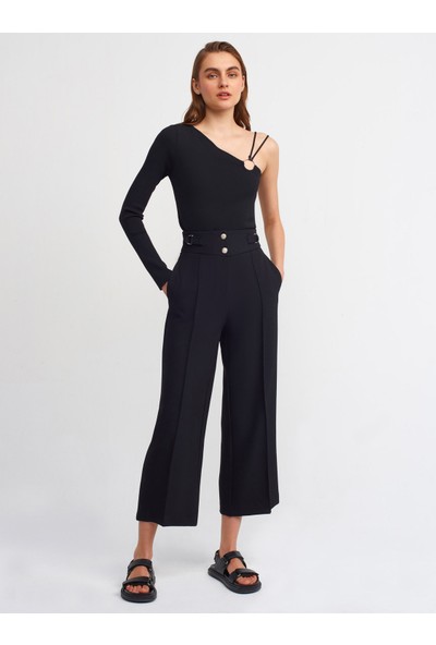 Dilvin 70326 Düz Kesim Pantolon-Siyah