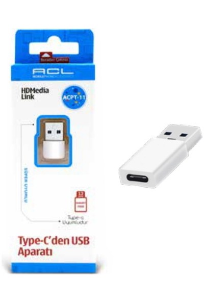 Acl Hdmedia Type-C Den USB Veri Aktarım Aparatı Link Iphone