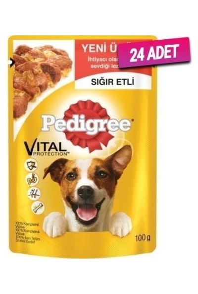 24 Adet - Pedigree Sığır Etli Konserve Yetişkin Köpek Maması 100 gr 24 Adet - Pedigree Sığır Etli Konserve Yetişkin Köpek Maması 100 gr