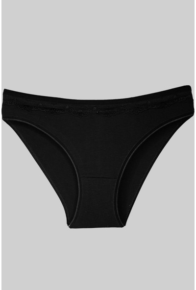 Gümüş Siyah Üstü Dantelli Slip Bayan Külot TM621 Gümüş Siyah Üstü Dantelli Slip Bayan Külot TM621