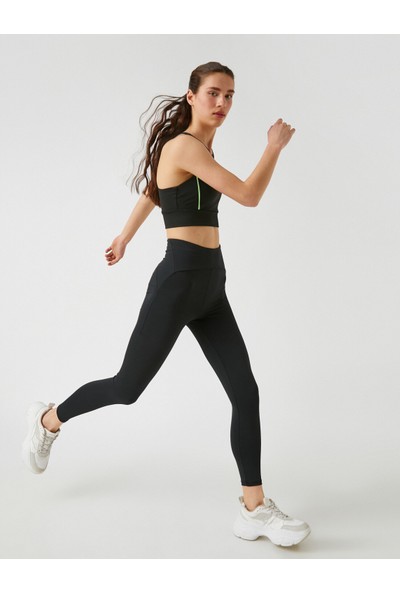 Koton Kadın Yüksek Bel Bilek Hizasında Dikiş Detaylı Tayt