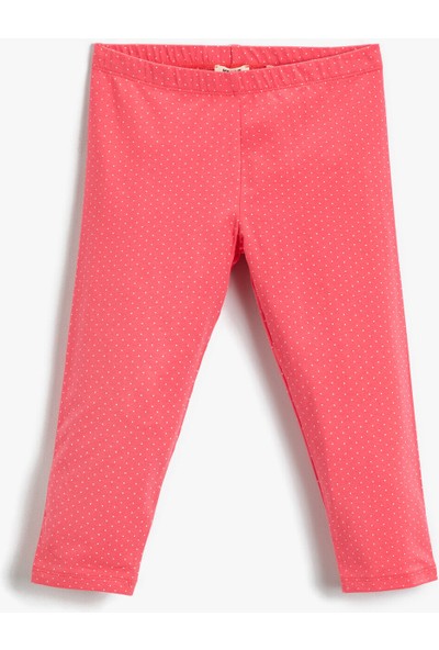 Koton Kız Çocuk Puantiye Baskılı Diz Altı Capri Tayt Pamuklu