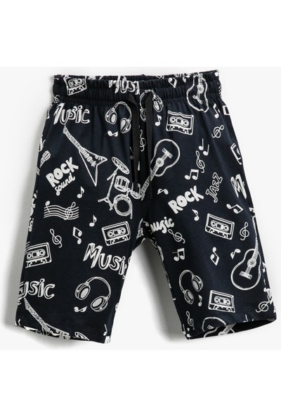 Koton Erkek Çocuk Baskılı Beli Bağcıklı Şort Pamuklu