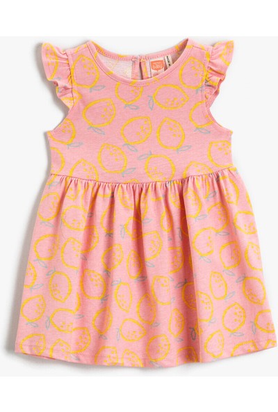 Koton 2YMG89199OK Bisiklet Yaka Pembe Kız Çocuk Elbise