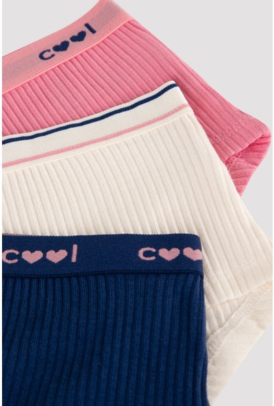 Kız Çocuk Cool Rib 3lü Hipster Külot