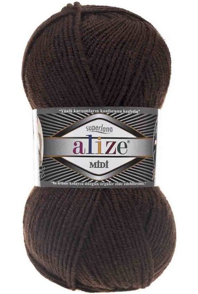 Alize Superlana Midi El Örgü Ipi Kahverengi 026 Alize Superlana Midi El Örgü Ipi Kahverengi 026