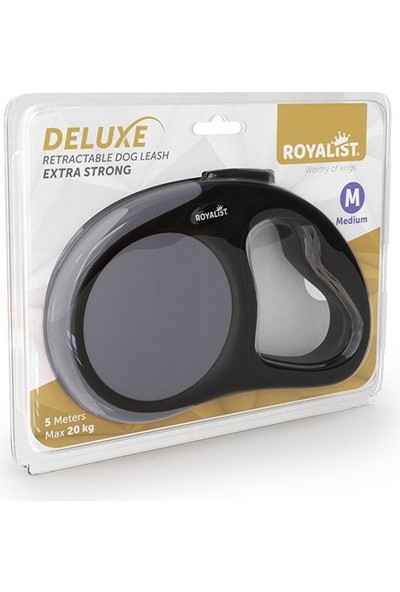 Royalist Deluxe Extra Strong Otomatik Köpek Gezdirme Tasması Gri Medium 5m Royalist Deluxe Extra Strong Otomatik Köpek Gezdirme Tasması Gri Medium 5m