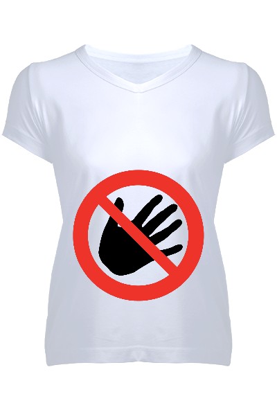 Tisho Hamile Tasarımlı Kadın V Yaka Tişört