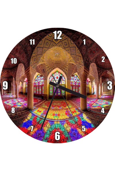 Cakatablo Iran'da Vitraylar ve Tavan Süslemeleri Duvar Saati (Çap 50X50 cm )