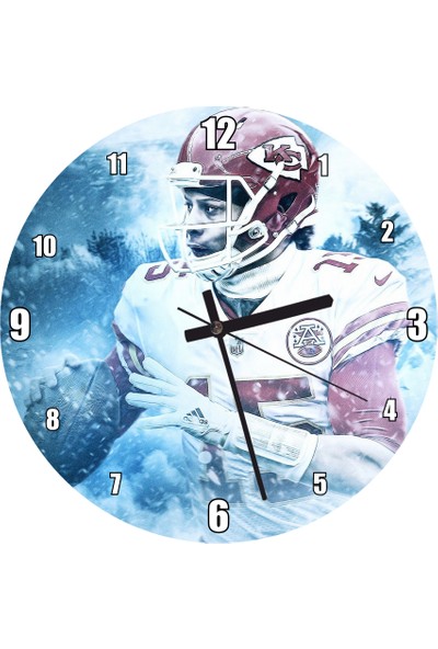 Cakatablo Patrick Mahomes Kansas City Mavi Fon Duvar Saati (Çap 30X30 Cm) Cakatablo Patrick Mahomes Kansas City Mavi Fon Duvar Saati (Çap 30X30 Cm)
