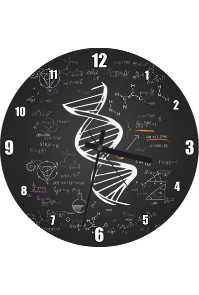 Cakatablo Dna Sarmalı Matematiksel Formüller ve Geometrik Şekiller Duvar Saati (Çap 30X30 Cm) Cakatablo Dna Sarmalı Matematiksel Formüller ve Geometrik Şekiller Duvar Saati (Çap 30X30 Cm)