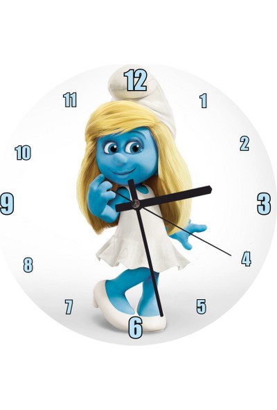 Cakatablo Şirinler Şirine Duvar Saati (Çap 30X30 Cm)