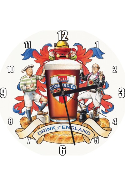 Cakatablo Wells Bombardier Bira Bardağı Illüstrasyon Duvar Saati (Çap 30X30 Cm) Cakatablo Wells Bombardier Bira Bardağı Illüstrasyon Duvar Saati (Çap 30X30 Cm)