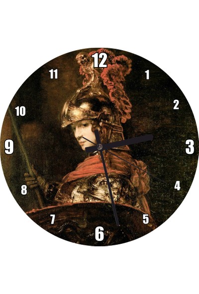 Cakatablo Pallas Athene Duvar Saati (Çap 30X30 Cm)