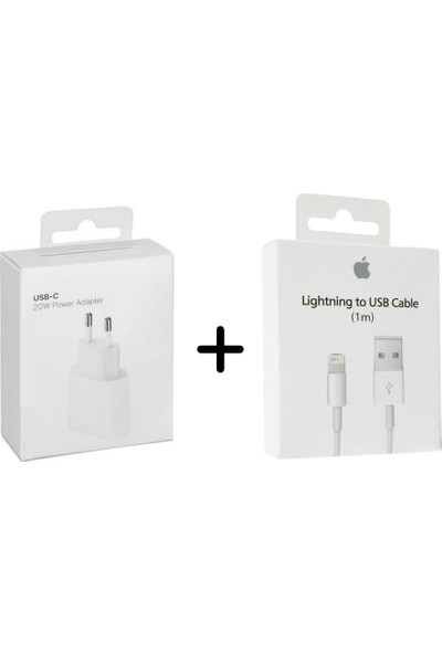iPhone 20W Adaptör ve 1 Metre Lightning Kablo iPhone 20W Adaptör ve 1 Metre Lightning Kablo