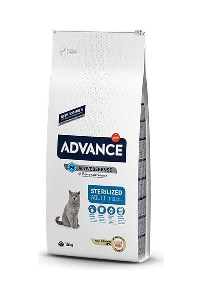 Advance Sterilised Hindili Kısırlaştırılmış Yetişkin Kedi Maması 15 kg Advance Sterilised Hindili Kısırlaştırılmış Yetişkin Kedi Maması 15 kg