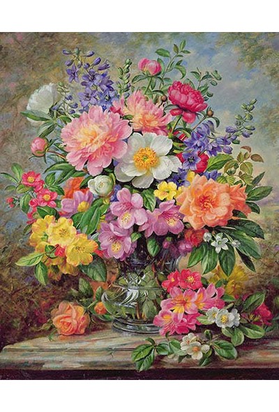 Hobi Tedarik Temmuz Çiçekleri Çerçeveli Sayılarla Boyama Hobi Seti 40 x 50 cm