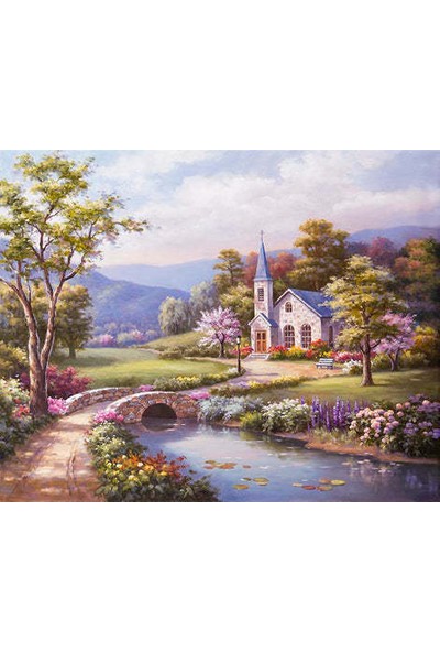 Hobi Tedarik Ilkbahar Geçidi Çerçevesiz Sayılarla Boyama Hobi Seti 40 x 50 cm