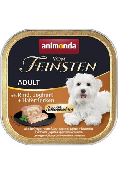 Animonda Vom Feinsten Sığır Etli Yoğurt ve Yulaf Gevrekli Yetişkin Köpek Konservesi 150 gr Animonda Vom Feinsten Sığır Etli Yoğurt ve Yulaf Gevrekli Yetişkin Köpek Konservesi 150 gr