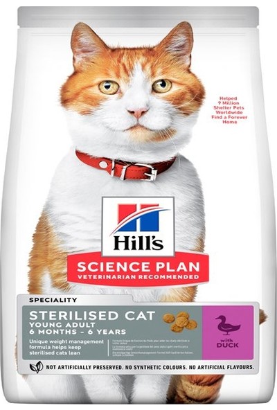 Hills Young Sterilised Ördekli Kısırlaştırılmış Kedi Maması 1,5 kg Hills Young Sterilised Ördekli Kısırlaştırılmış Kedi Maması 1,5 kg