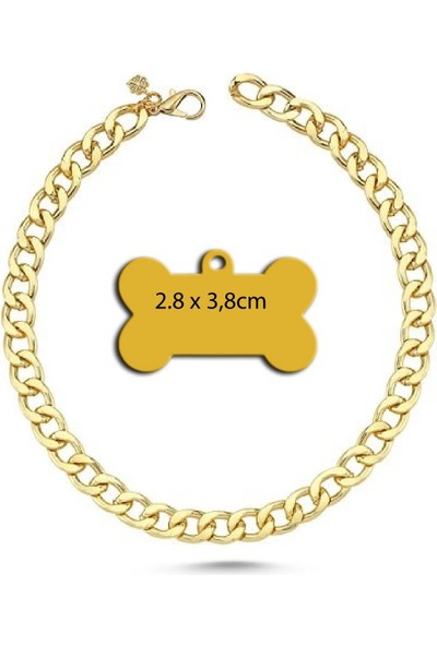 Thepassage Kedi Köpek Kolyesi - Gold-45 cm +Kemik Şeklindekünye(Küçük ve Orta Irk Köpeklere Uygun) Thepassage Kedi Köpek Kolyesi - Gold-45 cm +Kemik Şeklindekünye(Küçük ve Orta Irk Köpeklere Uygun)