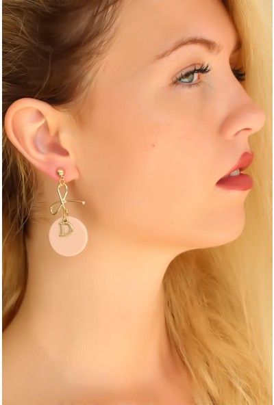 Erbilden Erb Krem D Harfli Kadın Sallantı Küpe Erbilden Erb Krem D Harfli Kadın Sallantı Küpe