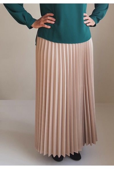 Armine Marka Astarsız Pliseli / Pileli Kumaş Etek - 22YT101
