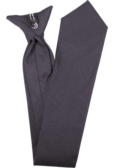 Prokravat Askeri Siyah Klipsli Üniforma Kravatı