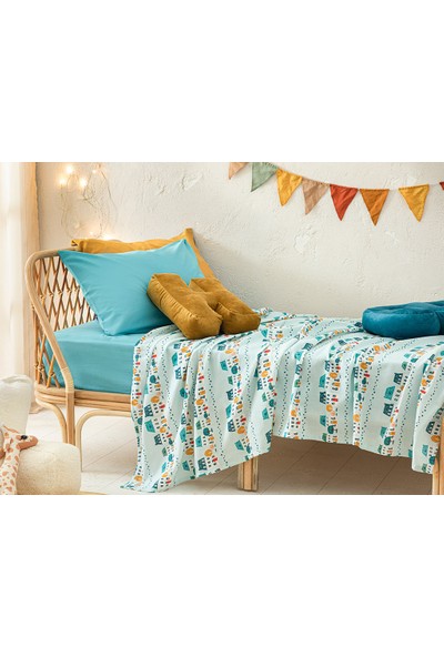 English Home Green City Baskılı Çocuk Pıke Takımı 150X200 cm Yeşil
