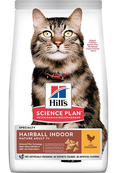 Hills Hairball Indoor Tavuklu Tüy Yumağı Önleyici Yaşlı Kedi Maması 1.5 kg