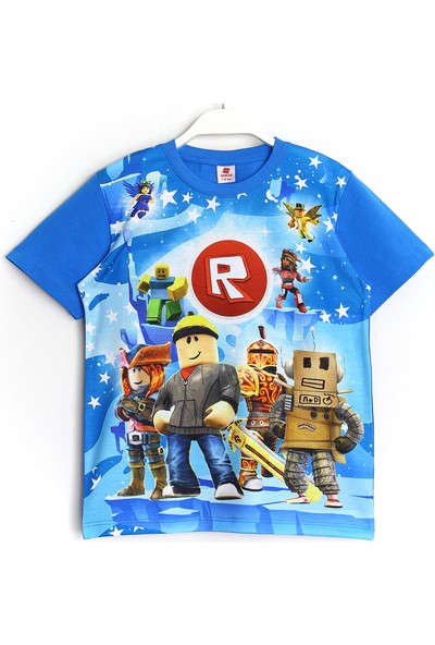 Roblox 3D Roblox Oyun Baskılı Kısa Kollu T-Shirt Mavi Roblox 3D Roblox Oyun Baskılı Kısa Kollu T-Shirt Mavi