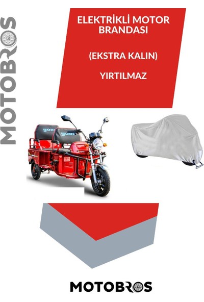 Motobros Stmax Elit 940 3 Tekerli 3 Kişilik Elektrikli Motosiklet Elektrikli Motor Brandası 1. Kalıte