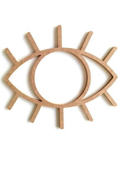 Dekolobi Kirpikli Göz Kesim Makrome Boyanabilir 30 cm Ham Mdf 6 mm