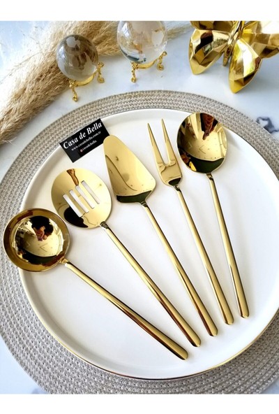 Casa De Bella Gold 5 Parça Dali Lüks Servis Seti