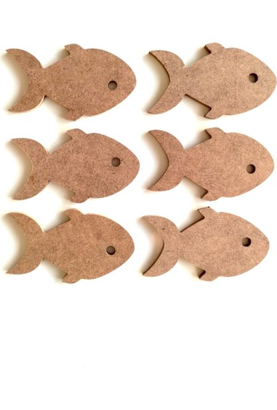 Dekolobi 6'lı Mini Balık Seti Ham Mdf 6 mm Boyanabilir